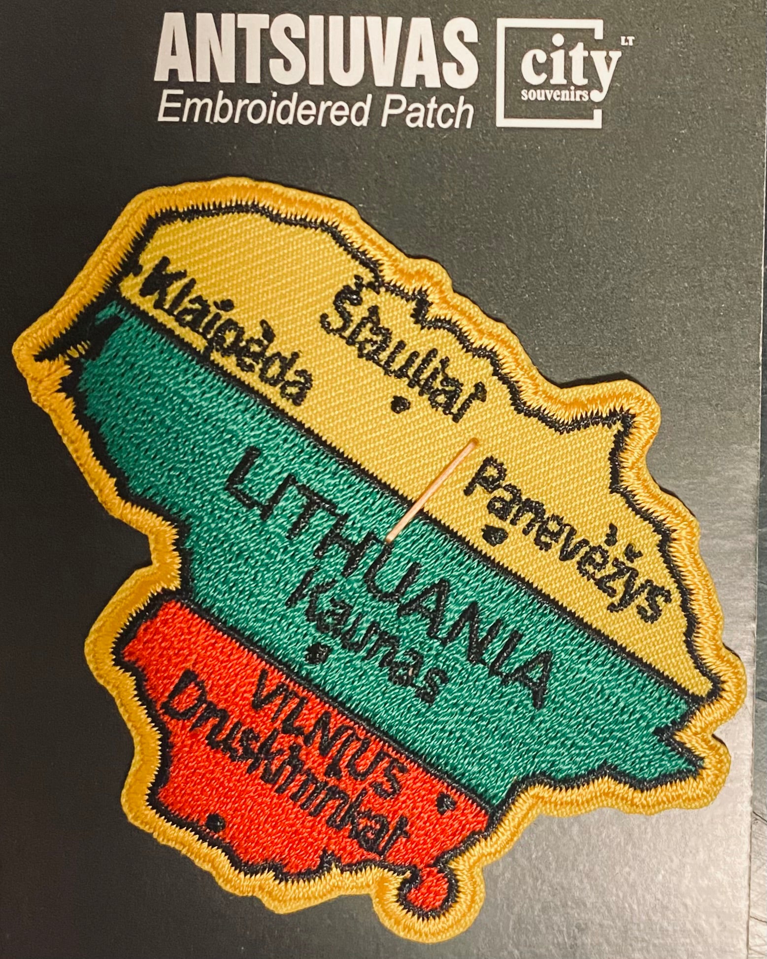 Embroidered Iron-on Patch - Map of Lithuania – Balzekas Museum Gift Shop